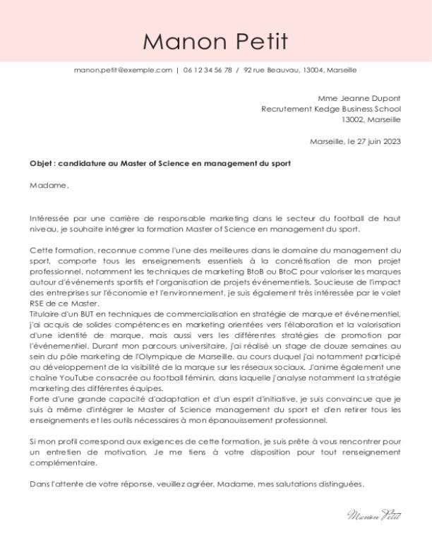 Modele Demande De Candidature Pour Un Concours - Infoupdate.org