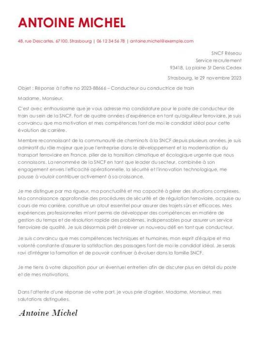 Lettre de motivation SNCF : guide et modèles à remplir