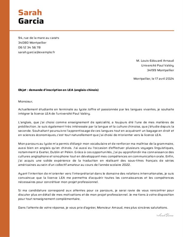 Lettre de motivation LEA : exemples à personnaliser et guide