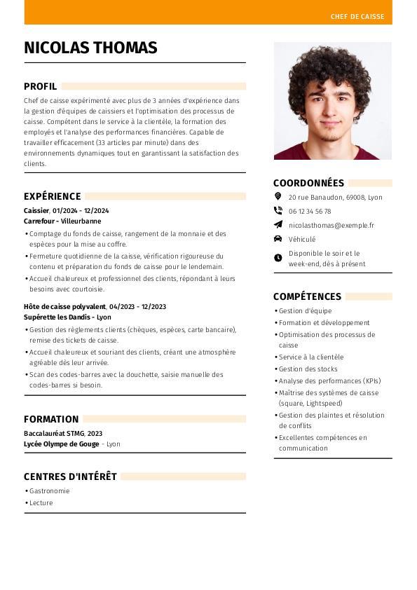 CV responsable de caisse à télécharger et conseils