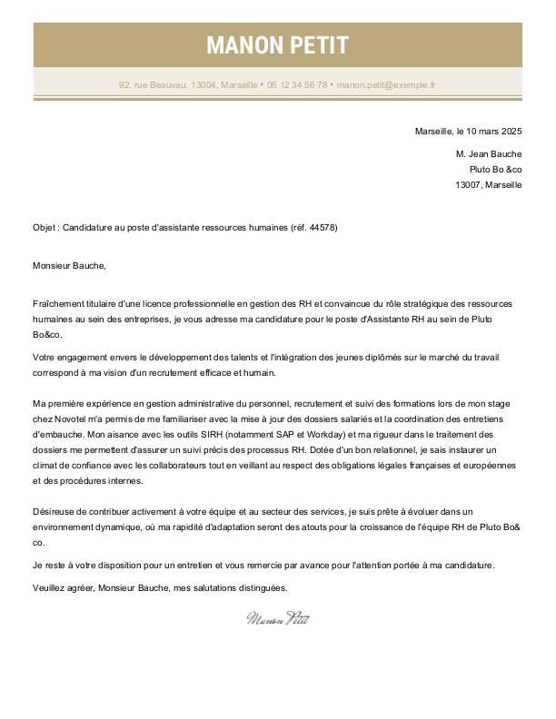 Lettre de motivation assistant RH : exemples et guide 2025